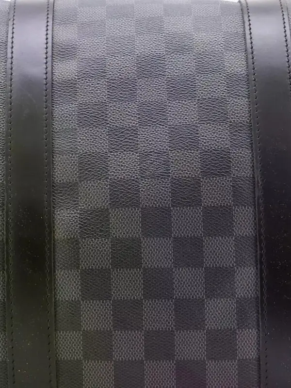 LOUIS VUITTON Keepall Bandouliere Bag Damier Graphite 55 Travel Bag - Black