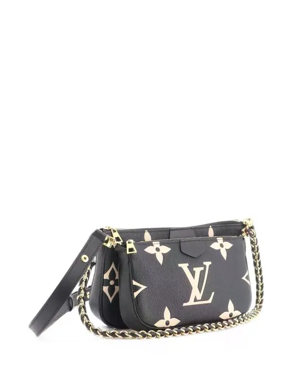 LOUIS VUITTON Multi Pochette Accessoires Bicolor Monogram Empreinte Giant Crossbody Bag - Black