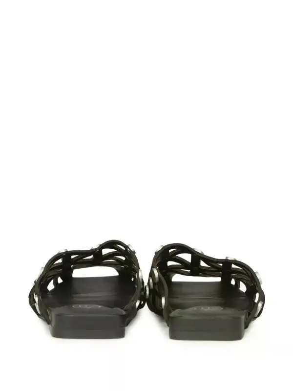 Ash Bone Studded Cage-style Mules