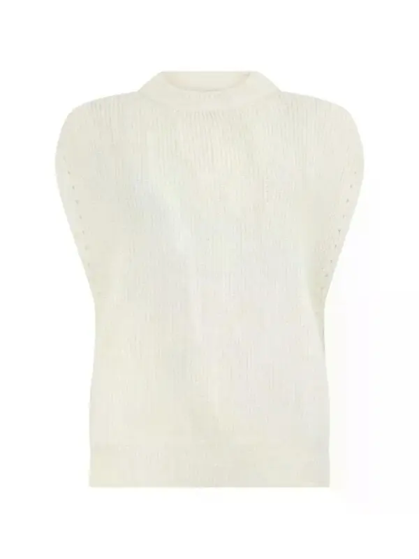Peserico Ribbed-knit Sequin-embellished Vest