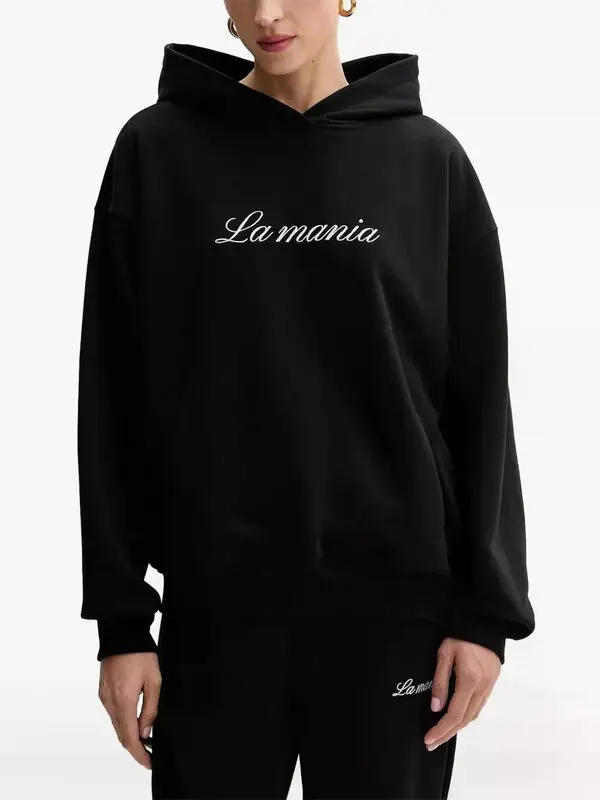LA MANIA Rocky Logo-print Hoodie - Black
