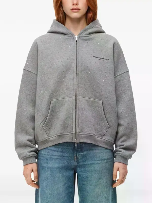 Alexander Wang Embellished Zip-up Hoodie