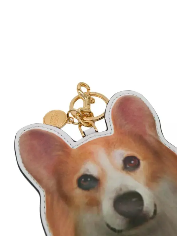 Moschino Corgi-print Calf Leather Keyring