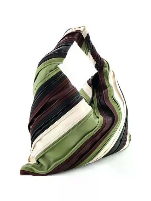 Bottega Veneta Hop Striped Leather And Suede Large Hobo Bag - Multicolour