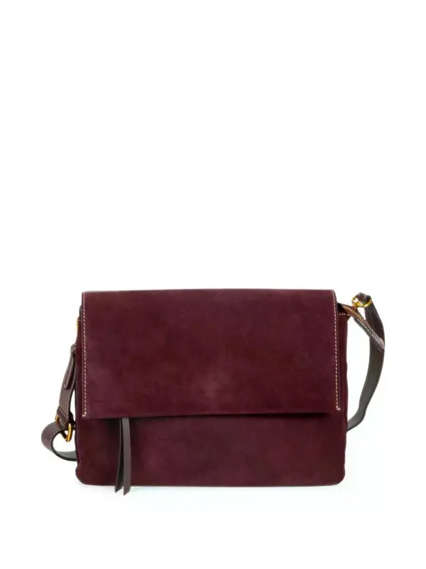 GIANNI CHIARINI Three Suede-panelled Top-stitch Shoulder Bag