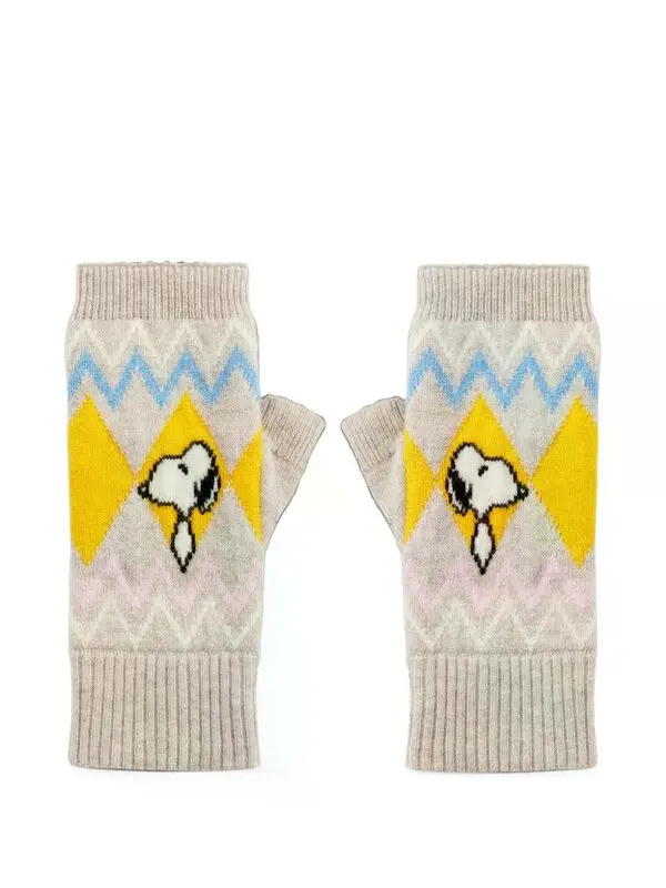 Chinti & Parker Snoopy Fair Isle Fingerless Gloves