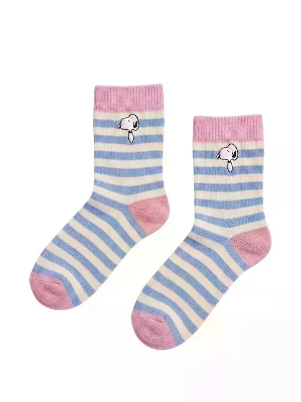 Chinti & Parker Snoopy Stripe-print Socks - Blue