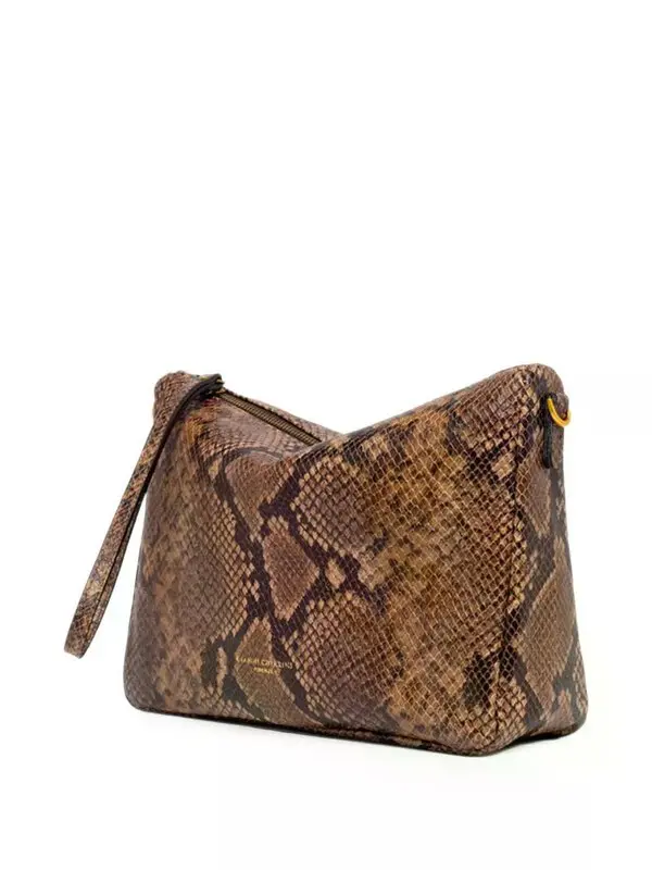 GIANNI CHIARINI Nora Snake-effect Leather Clutch Bag