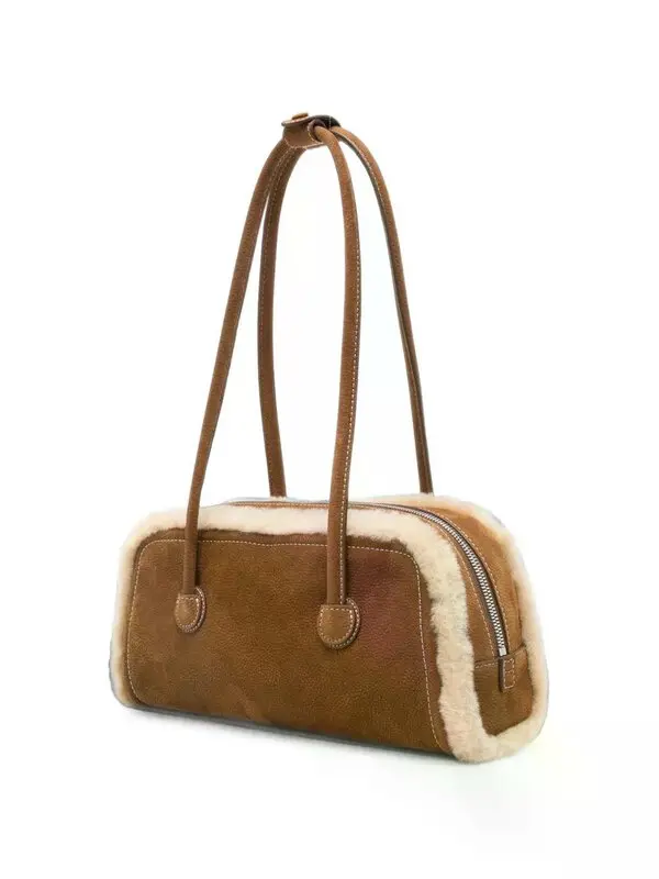 MARGESHERWOOD Shearling-trim Debossed-logo Tote Bag