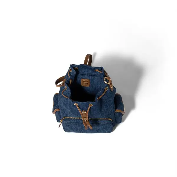 Miu Miu Denim And Leather Backpack