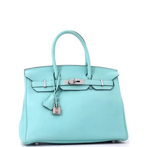 Hermès Birkin Handbag Togo With Palladium Hardware 30 - Blue
