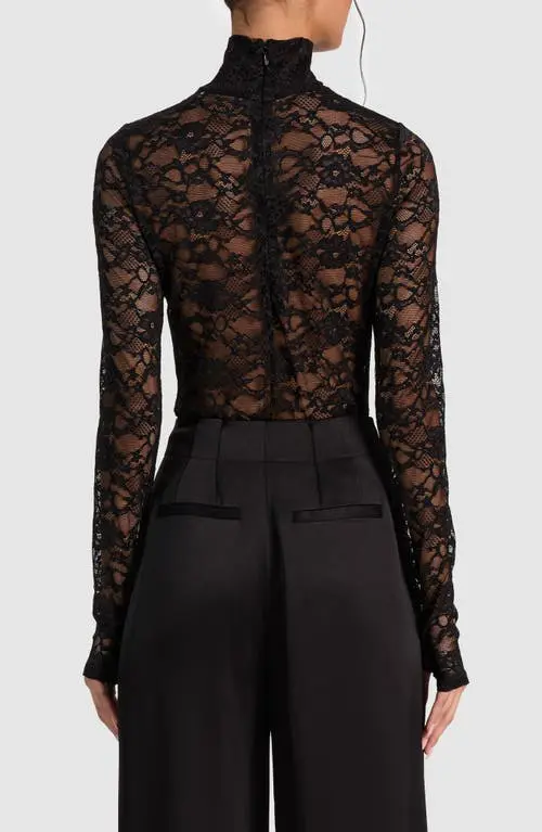 Alice + Olivia Delaina Lace Turtleneck Top