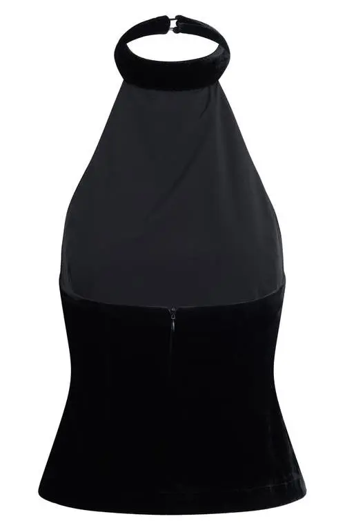 FAVORITE DAUGHTER The Velvet Don't Wait Halter Top