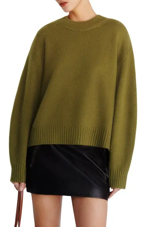 REFORMATION Cove Cashmere Oversized Crewneck Sweater - Pear