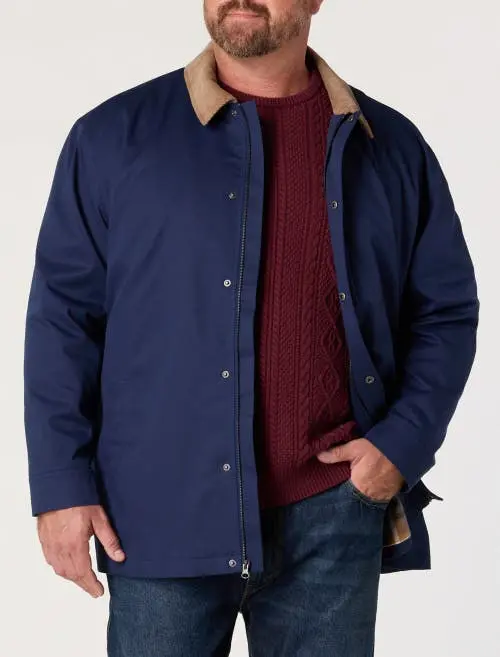 OAK HILL BY DXL Big & Tall Corduroy Collar Barn Coat