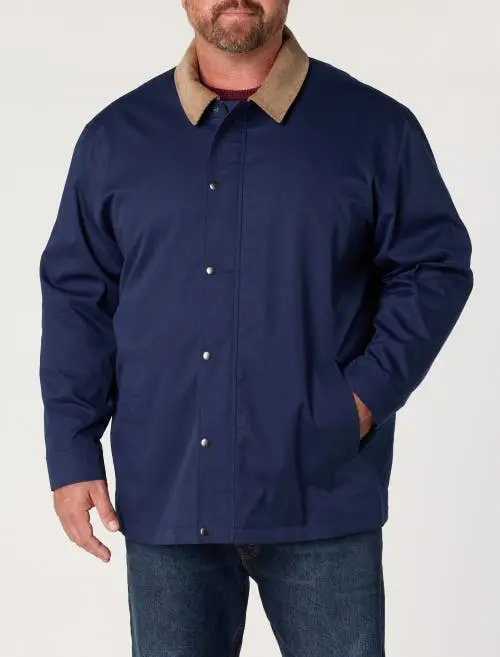 OAK HILL BY DXL Big & Tall Corduroy Collar Barn Coat