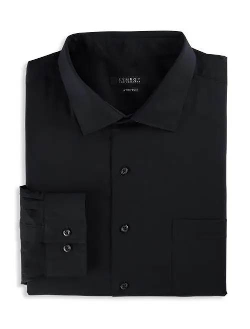 SYNRGY BY DXL Big & Tall Performance Solid Dress Shirt V2 - Black