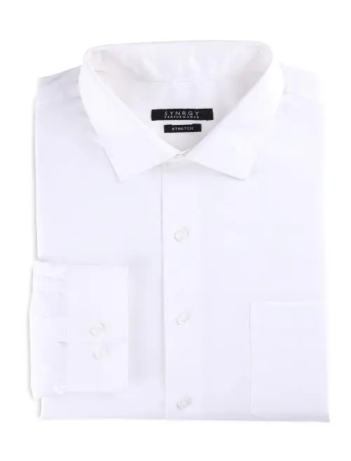 SYNRGY BY DXL Big & Tall Performance Solid Dress Shirt V2 - White