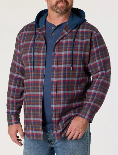 TRUE NATION BY DXL Big & Tall Hooded Flannel Shirt Jacket V2
