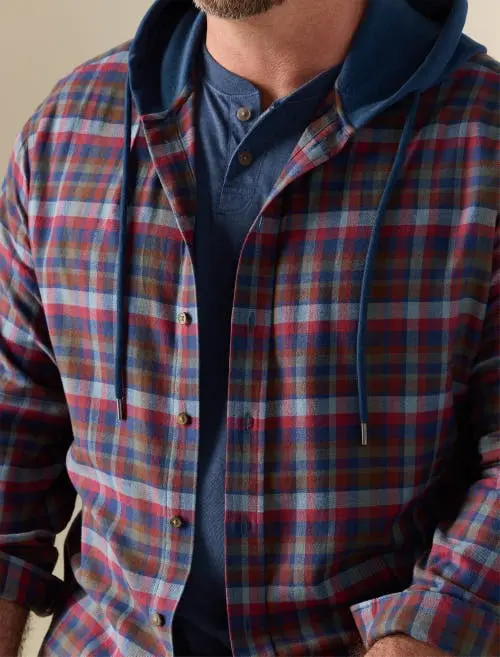 TRUE NATION BY DXL Big & Tall Hooded Flannel Shirt Jacket V2