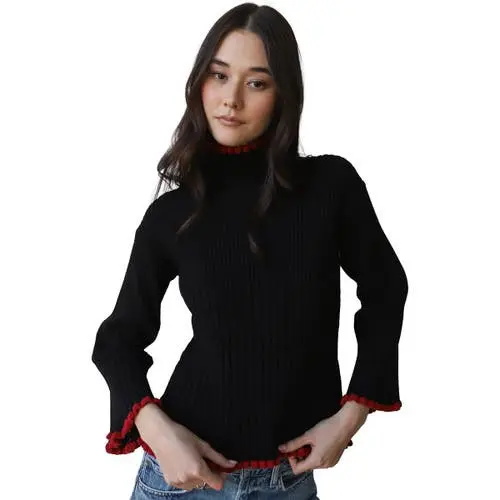 Callahan Rue Rib Turtleneck Sweater - Black