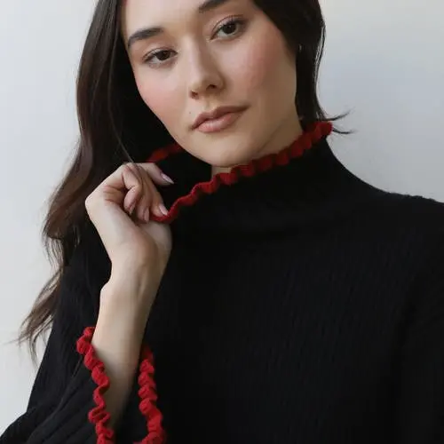 Callahan Rue Rib Turtleneck Sweater - Black