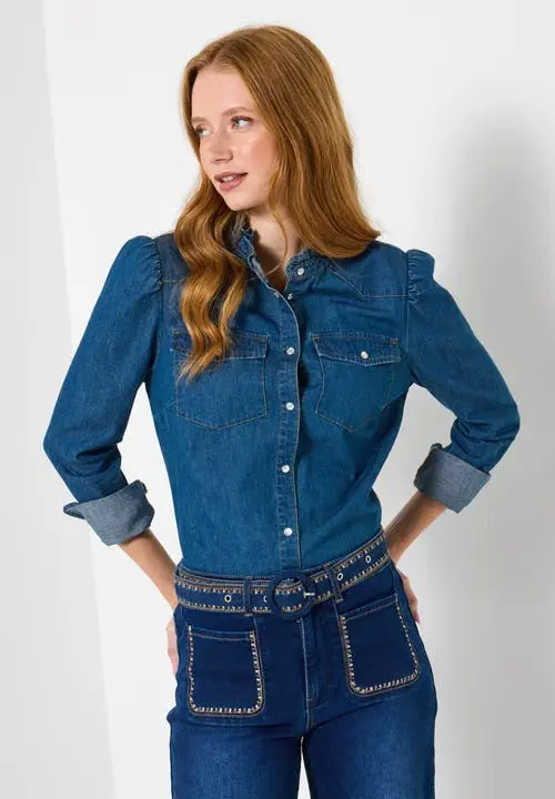 JOE BROWNS Denim Chambray Shirt - Dark Chambray