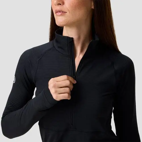 BACKCOUNTRY Bga Pines Micrrid Ultra-lt Baselayer 1/2-zip Top - Black