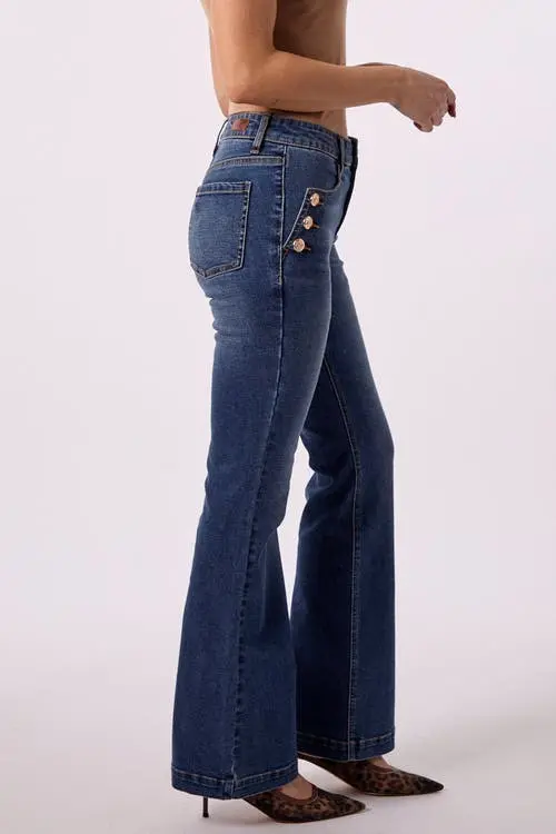BLUE REVIVAL Sailor Mid Rise Boot Cut