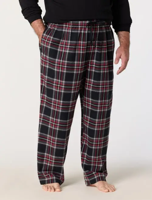 HARBOR BAY BY DXL Big & Tall Plaid Flannel Lounge Pants V2