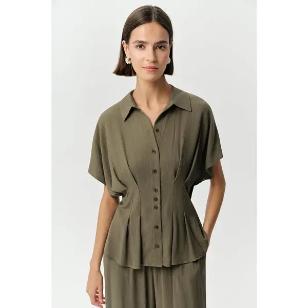 EXQUISE Loni Crinkle Shirt