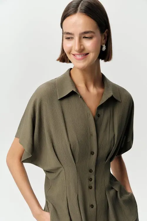 EXQUISE Loni Crinkle Shirt
