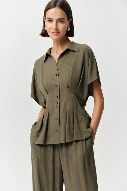 EXQUISE Loni Crinkle Shirt