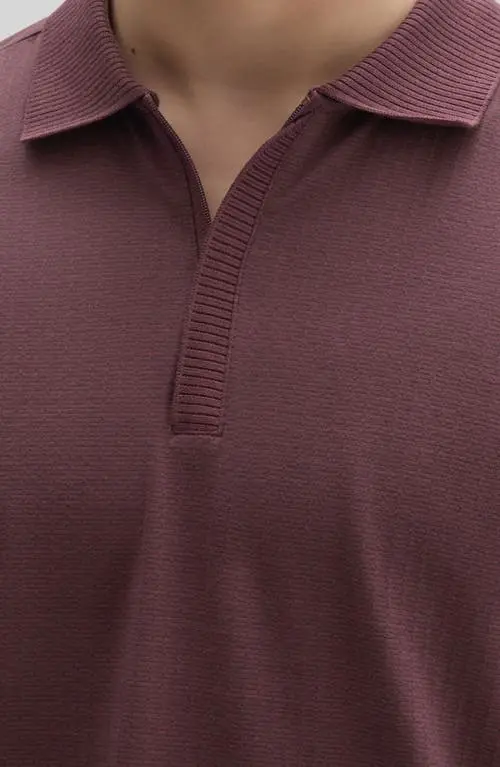 Robert Barakett Whistler Long Sleeve Cotton Polo - Deep Bordeaux