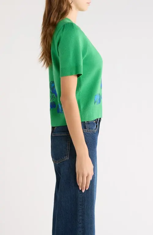 SUGARLIPS Kersey Floral Short Sleeve Sweater