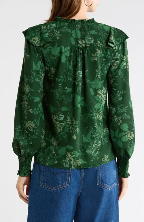 SUGARLIPS Woodland Floral Print Ruffle Top