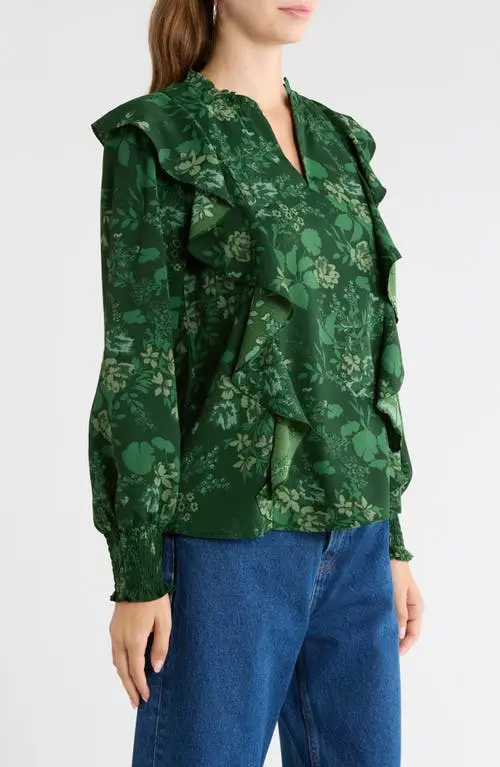 SUGARLIPS Woodland Floral Print Ruffle Top
