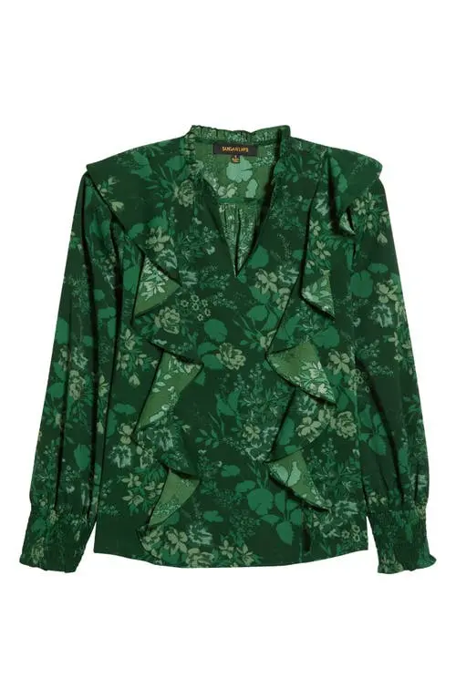 SUGARLIPS Woodland Floral Print Ruffle Top