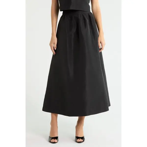 SUGARLIPS Hestia Caryn Taffeta Maxi Skirt - Black