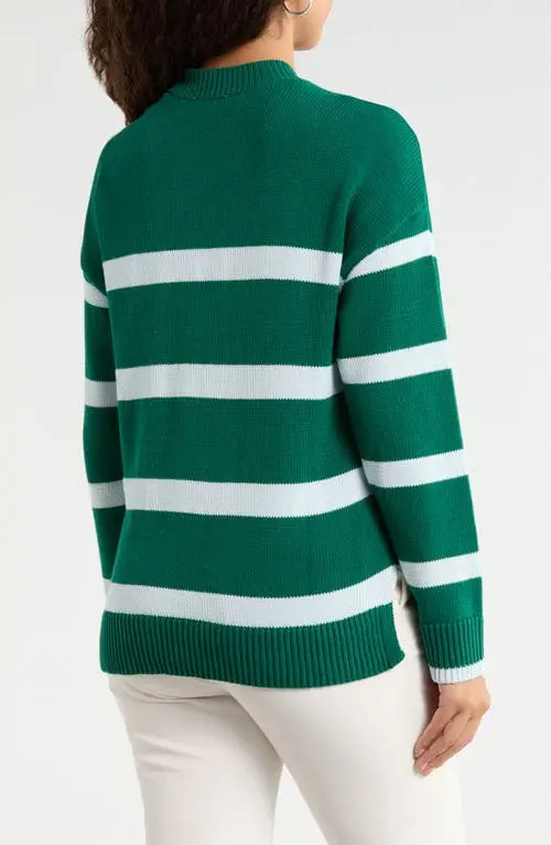 SUGARLIPS Saphy Stripe Sweater - Emerald-multi
