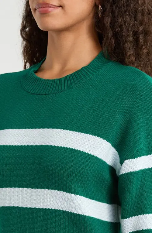 SUGARLIPS Saphy Stripe Sweater - Emerald-multi