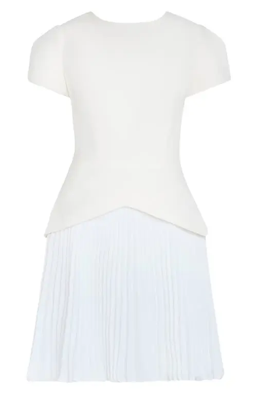 MILLY Haddy Pleated Minidress - Ecru