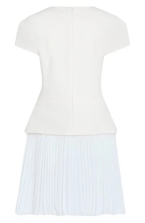 MILLY Haddy Pleated Minidress - Ecru
