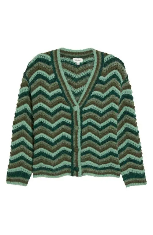 SUGARLIPS Harp Zig Zag Cardigan - Emerald
