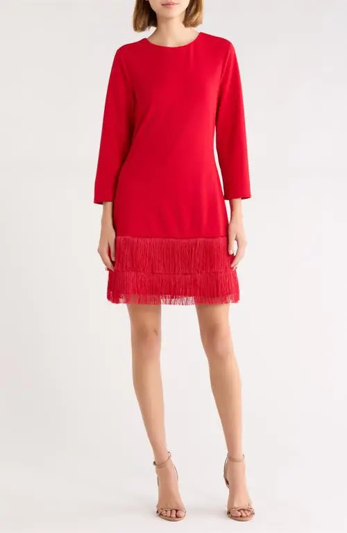 SUGARLIPS Venetia Fringe Hem Minidress - Red