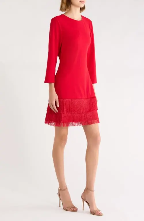 SUGARLIPS Venetia Fringe Hem Minidress - Red
