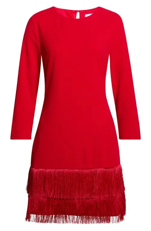 SUGARLIPS Venetia Fringe Hem Minidress - Red
