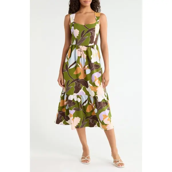 SUGARLIPS Silda Floral Smocked Back Panel Maxi Dress