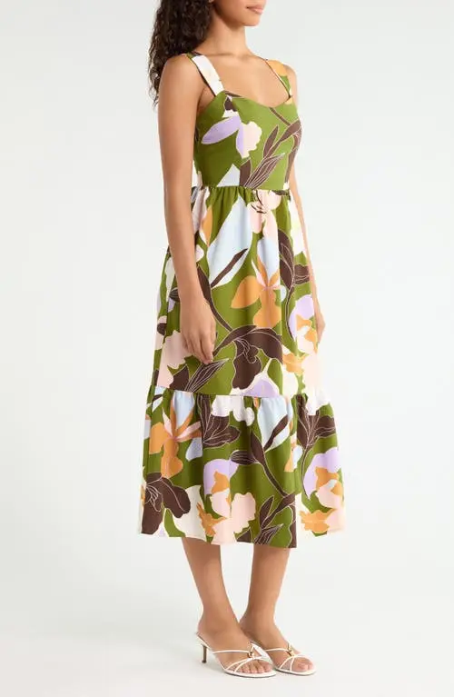 SUGARLIPS Silda Floral Smocked Back Panel Maxi Dress
