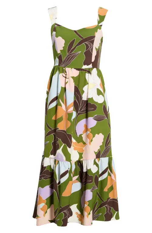 SUGARLIPS Silda Floral Smocked Back Panel Maxi Dress